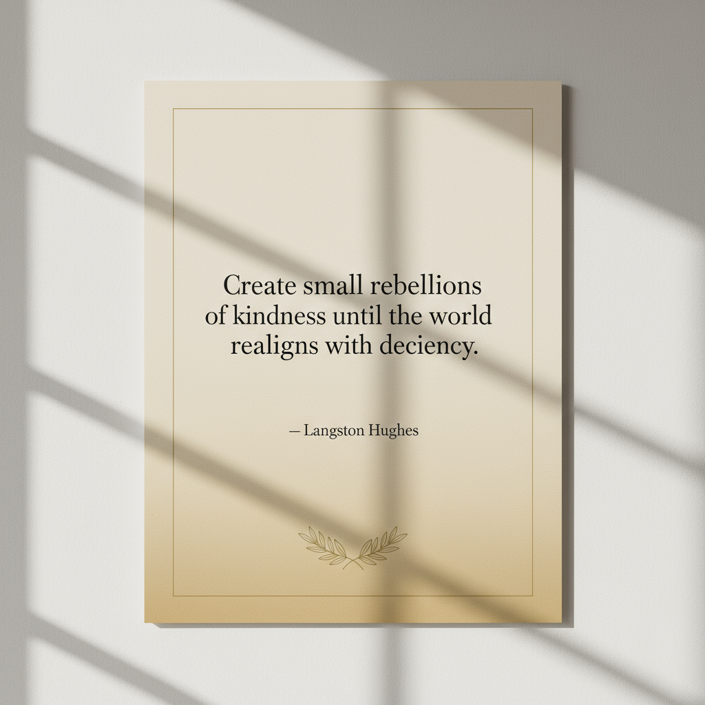 Kindness as Rebellion: Realigning the World's Decency