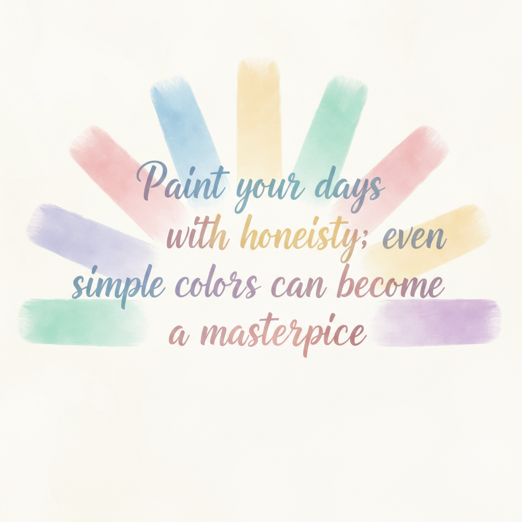 "Paint your days with honesty; even simple colors can beco..." — Emily ...